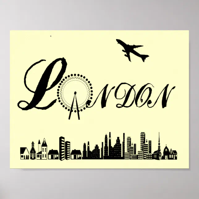 London Eye City Theme Word Art Poster Print | Zazzle