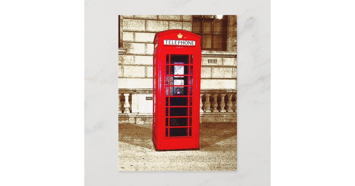 London Phone Box (poster edge effect) Postcard | Zazzle
