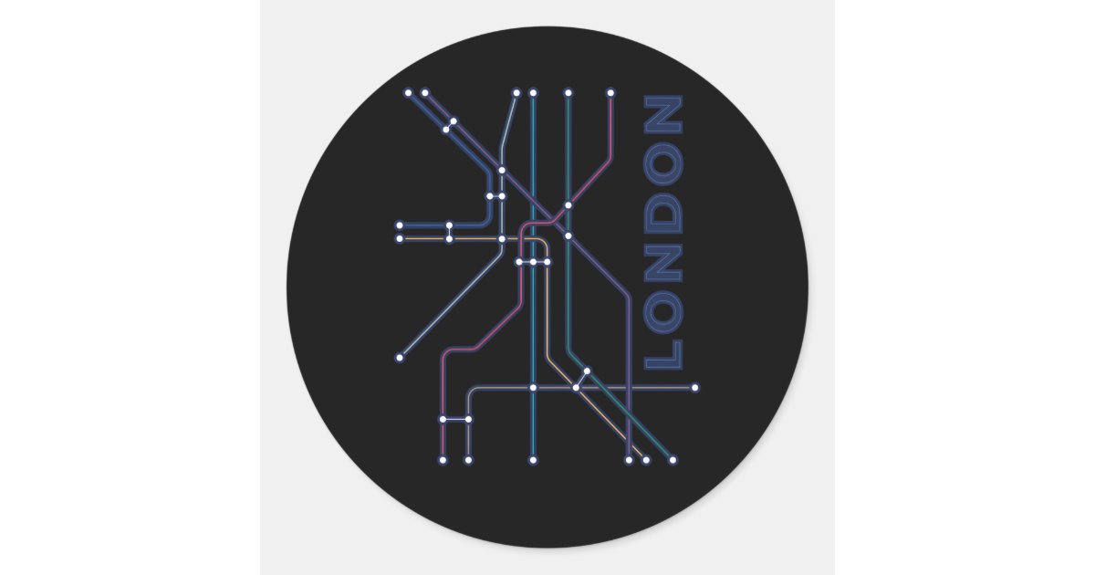 London Underground Or London Tube Map Of Subway Classic Round Sticker ...