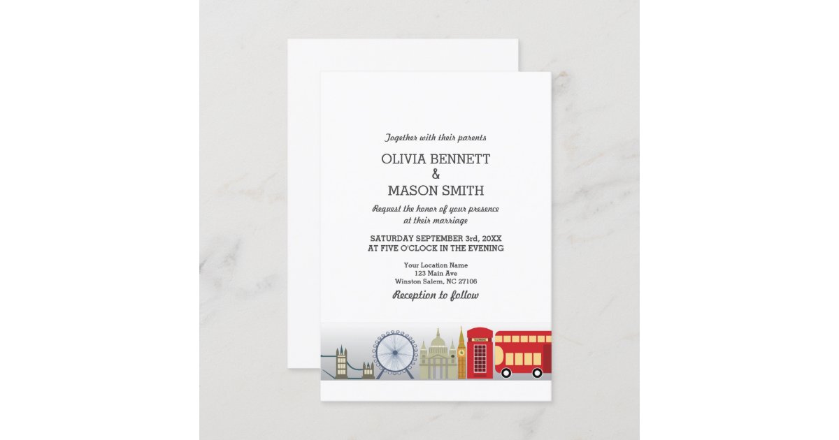 London Wedding Invitation UK England | Zazzle