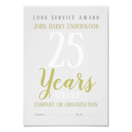 Long Service Award Certificate Photo Print | Zazzle.co.uk