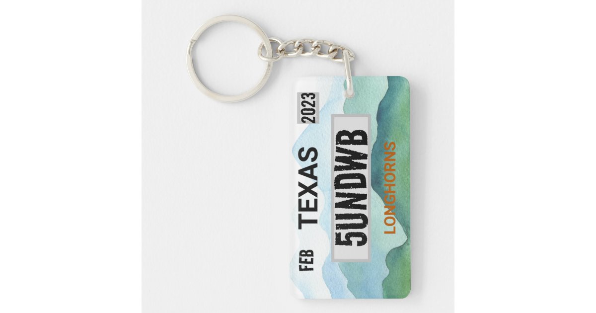 Longhorns license plate keychain | Zazzle