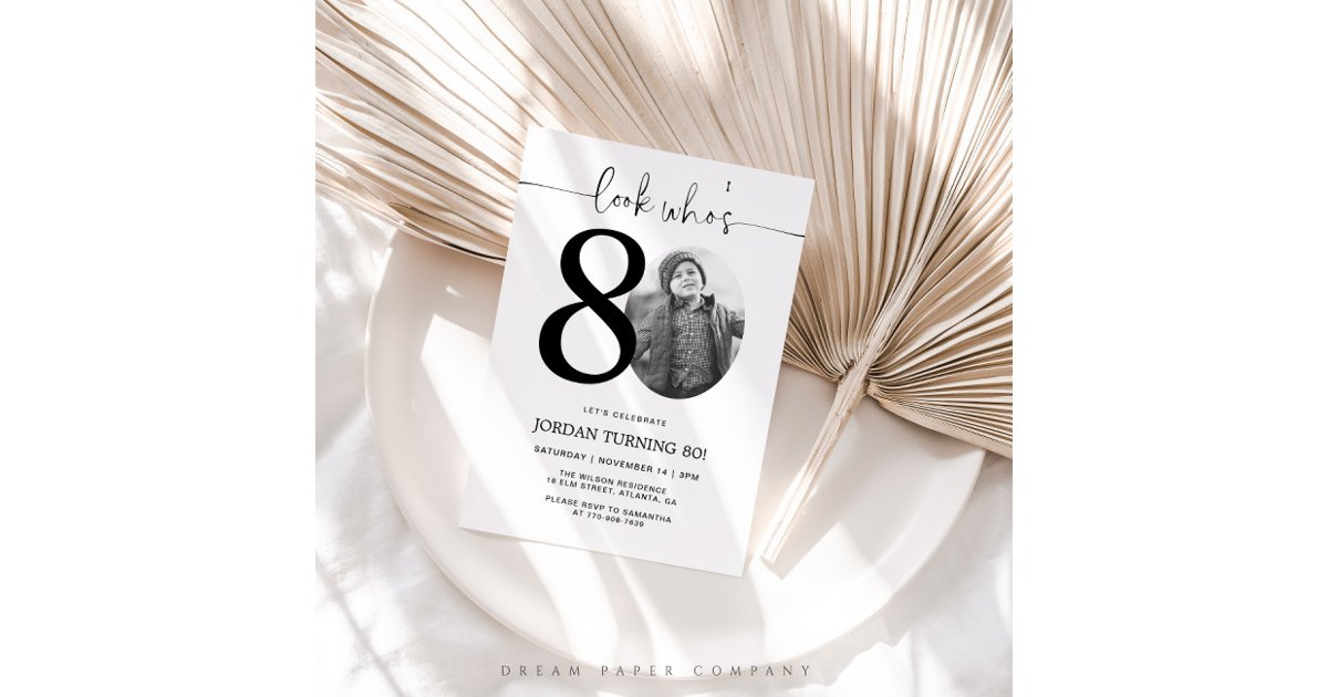 Look Who's 80 | Photo 80th Birthday Invite | Zazzle