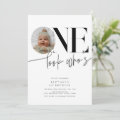 Look Who's One Modern Simple Photo 1st Birthday Invitation | Zazzle