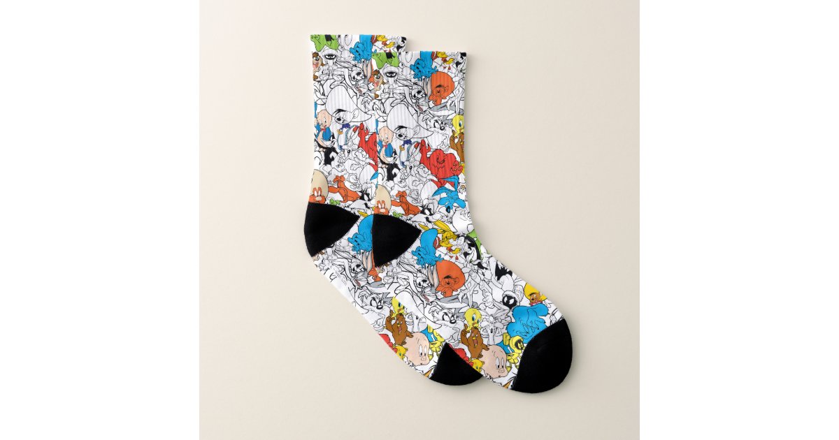 LOONEY TUNES™ Colour Pop Pattern Socks | Zazzle
