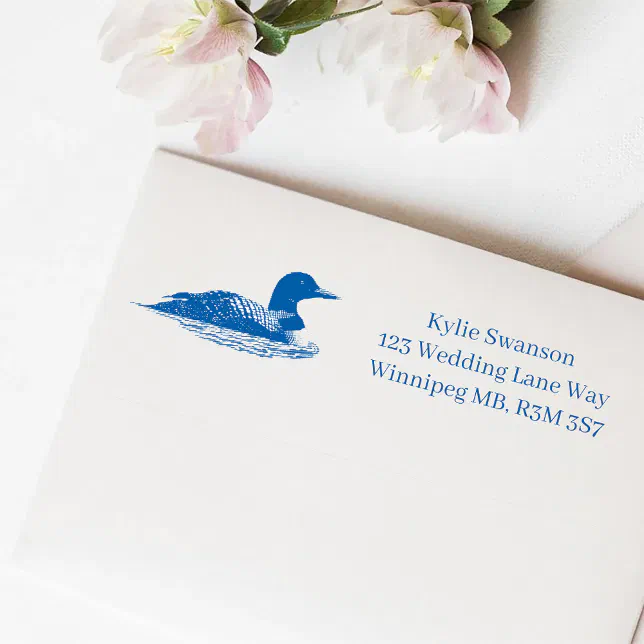 Loons Sunset BluevWedding Self-inking Stamp | Zazzle