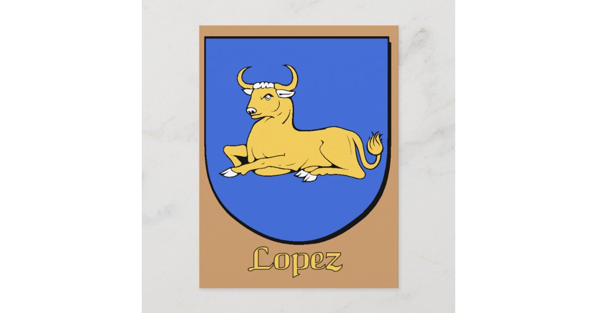 Lopez Family Shield Postcard | Zazzle