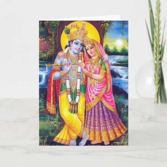 Lord Krishna & Radha Card | Zazzle.co.uk