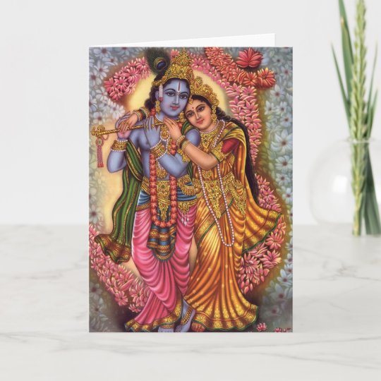Lord Krishna & Radha Card | Zazzle.co.uk