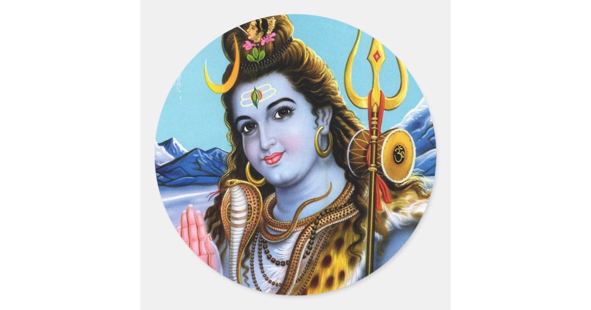 Lord Shiva Classic Round Sticker | Zazzle