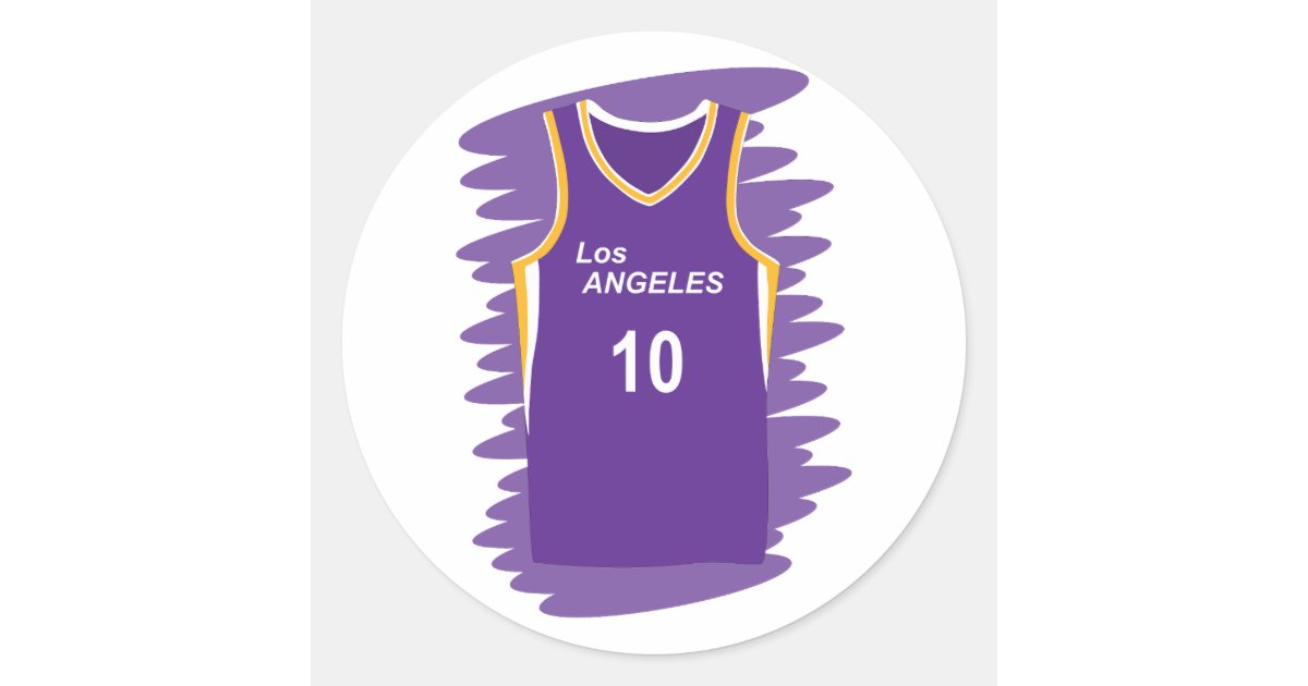 Los Angeles Sparks uniform number 10 Classic Round Sticker | Zazzle