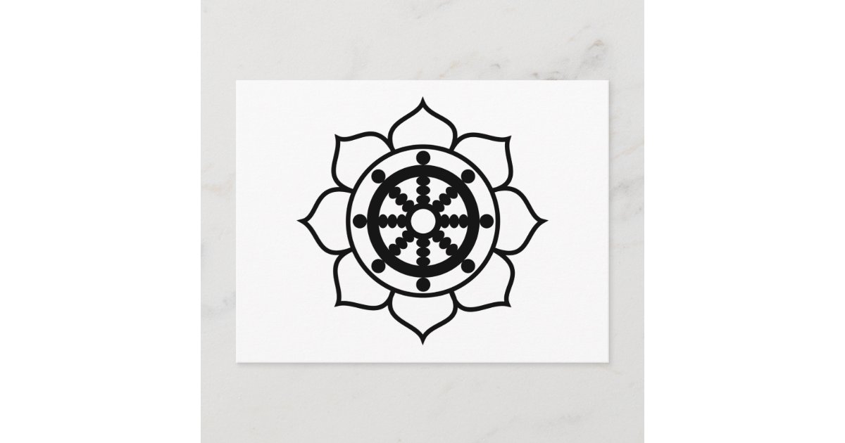 Lotus Flower Dharma Wheel Postcard | Zazzle