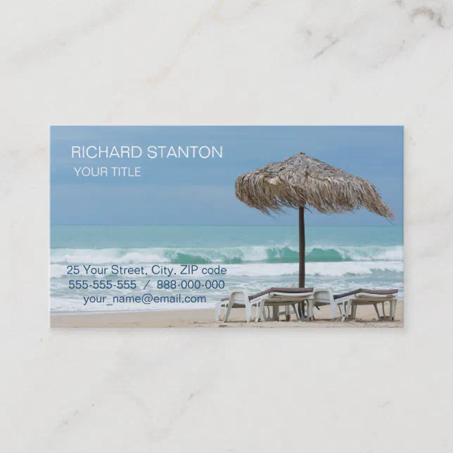 Lounges on the beach business card | Zazzle
