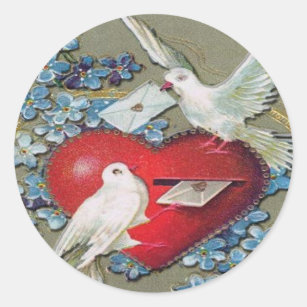Vintage Love Birds Stickers & Labels | Zazzle UK