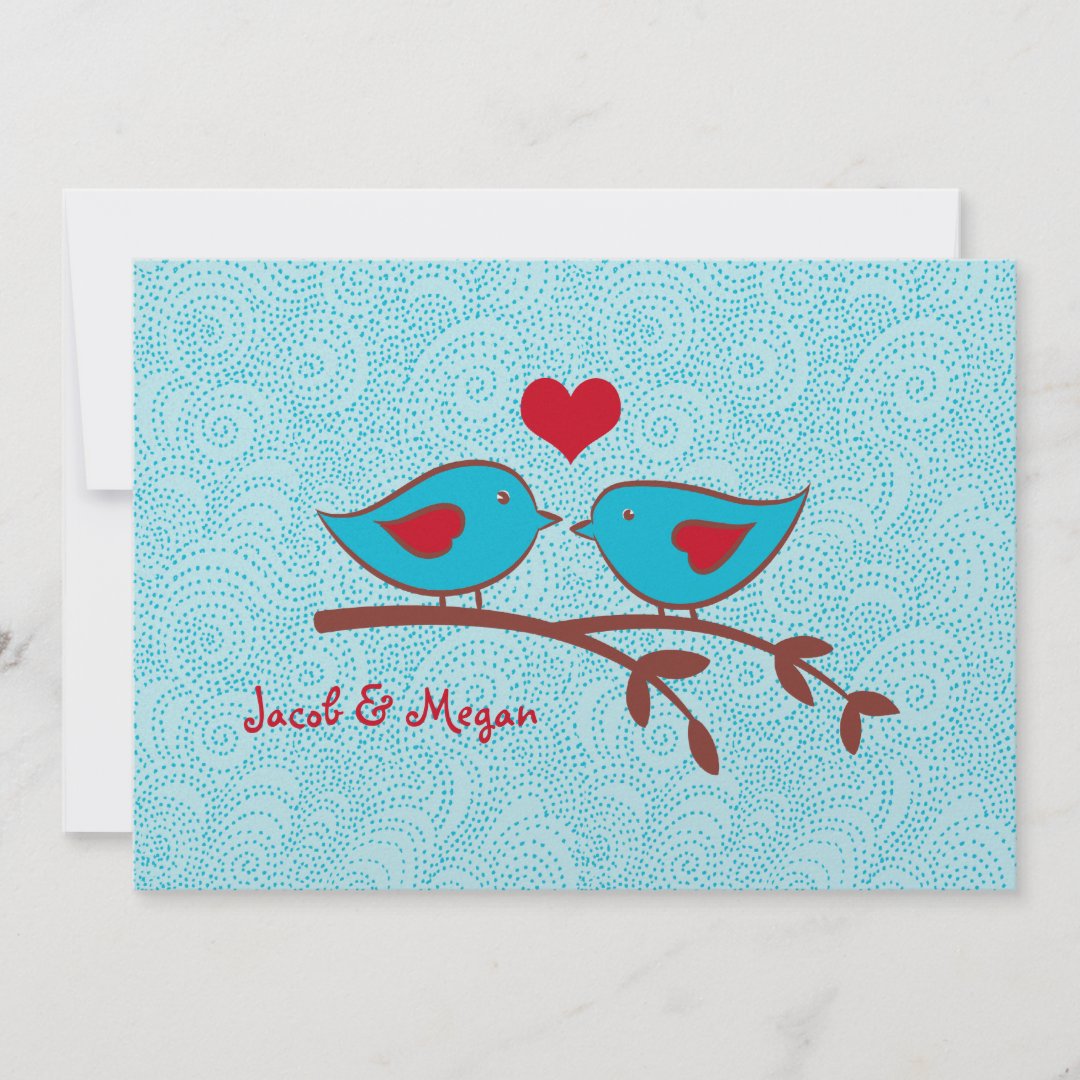 Love Birds Wedding Invitation Template | Zazzle