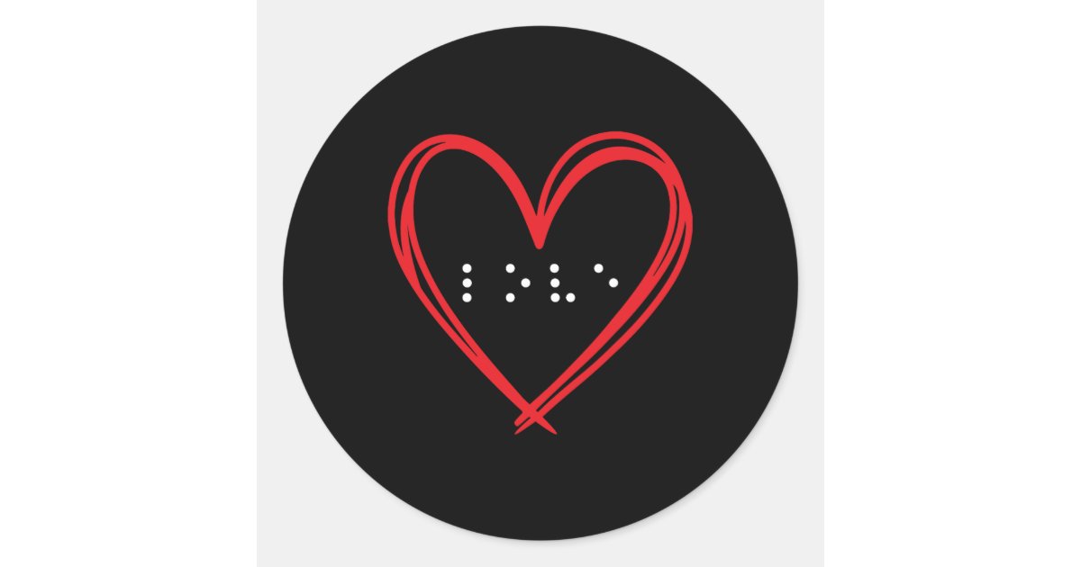 Love Heart Braille Alphabet Braille Language Brail Classic Round ...