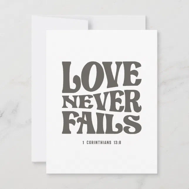 Love Never Fails 1 Corinthians 13:8 Bible Verse Card | Zazzle