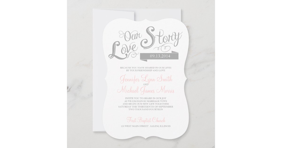 Love Story Wedding Invitation | Zazzle