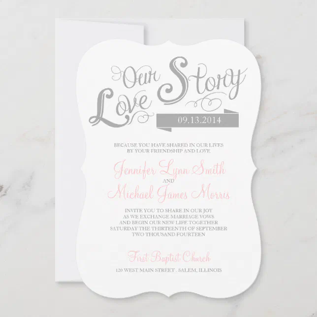Love Story Wedding Invitation | Zazzle