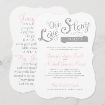 Love Story Wedding Invitation | Zazzle
