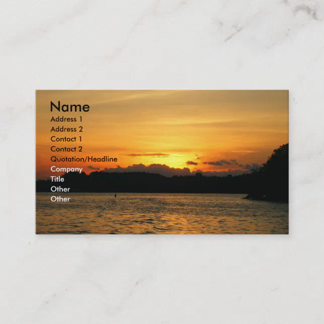 Lovely Sunset Business Card | Zazzle