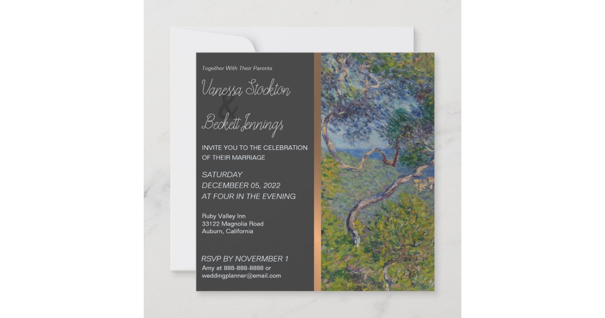 Lovely Vintage Monet Wedding Invitation | Zazzle