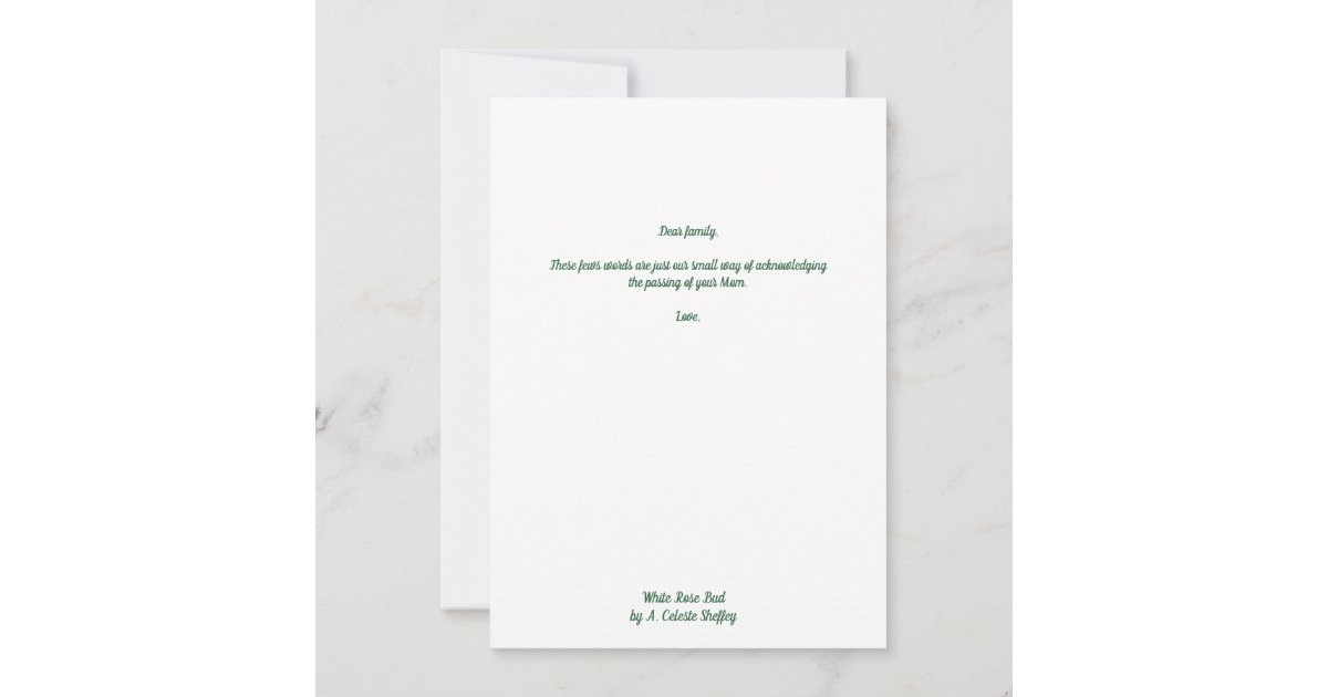 Lovely White Rosebud greeting card | Zazzle