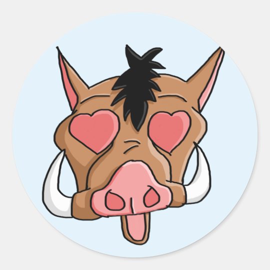 Lovestruck Pork Chop Emoji Classic Round Sticker | Zazzle.co.uk