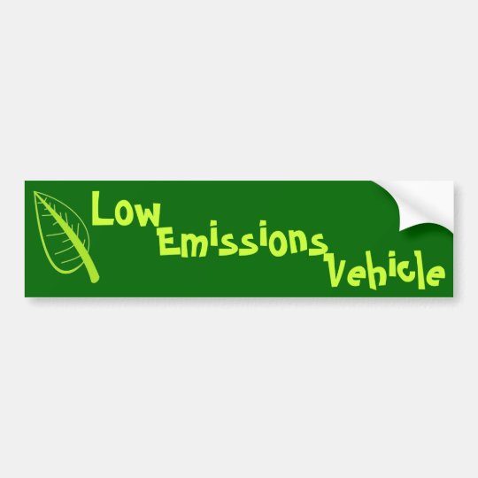 Low Emissions Vehicle Bumper Sticker | Zazzle.co.uk