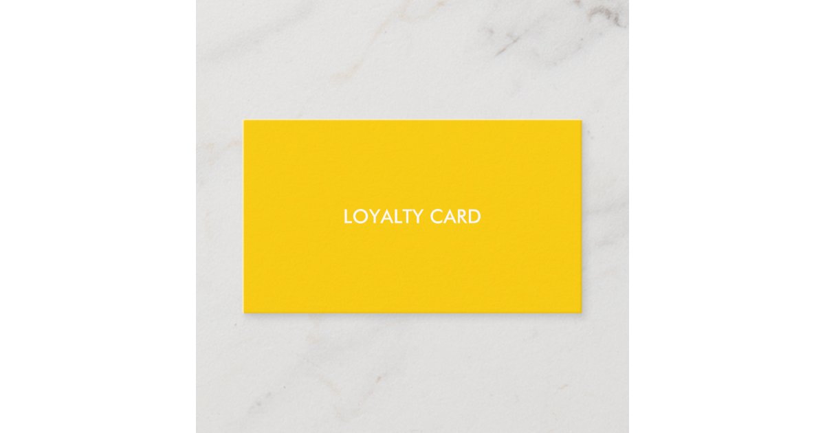 Loyalty Card | Bright Yellow | Golden | Zazzle.co.uk