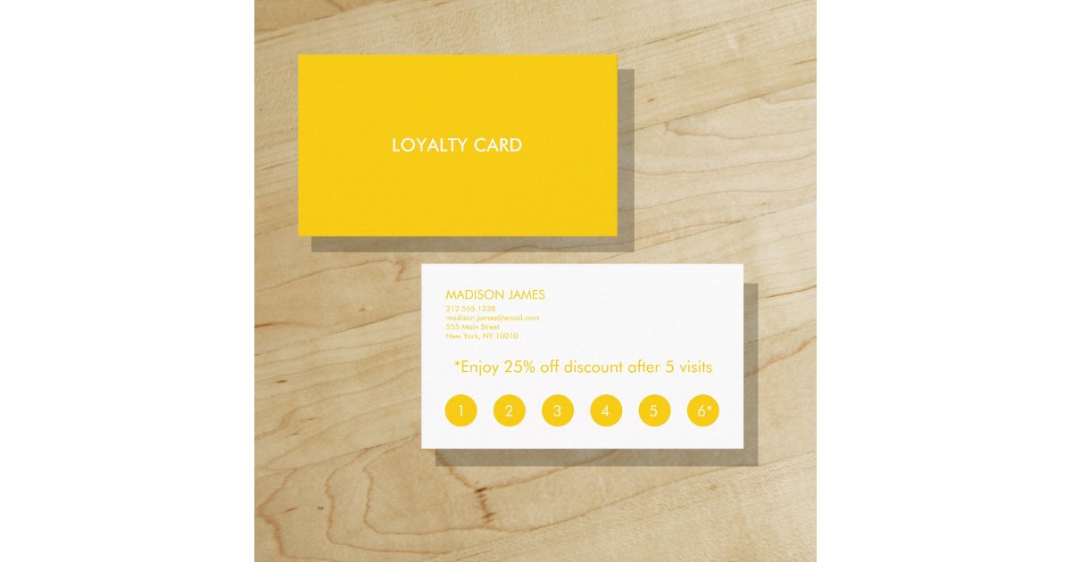 Loyalty Card | Bright Yellow | Golden | Zazzle