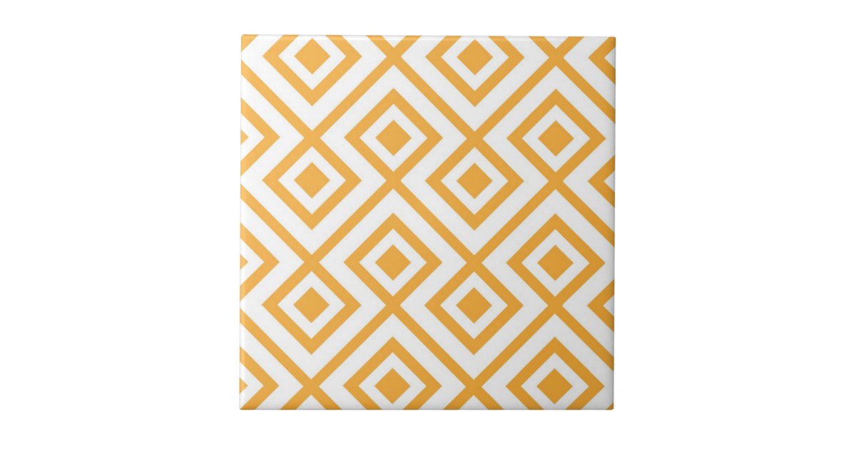 Lozenge shaped geometric pattern tile | Zazzle