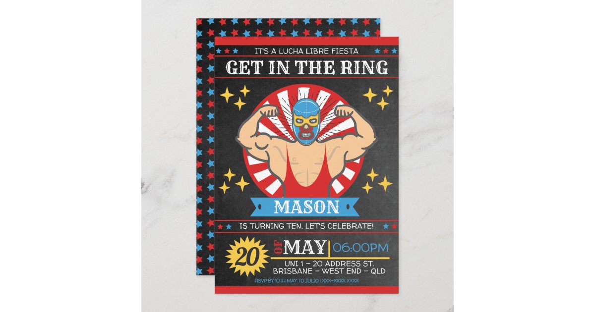 Lucha Libre Mexican Birthday Party Invitation | Zazzle