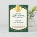 Lucky Little Clover Green 1st Birthday Party Invitation | Zazzle