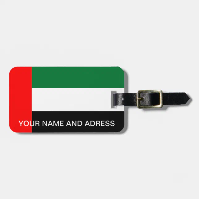 Luggage Tag with Flag of United Arab Emirates | Zazzle