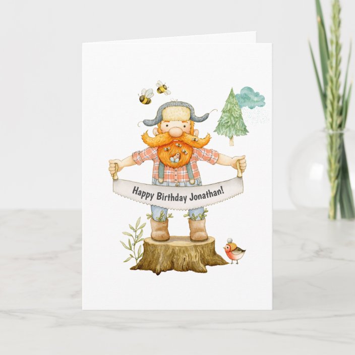 Lumberjack Birthday Greeting Card | Zazzle.co.uk