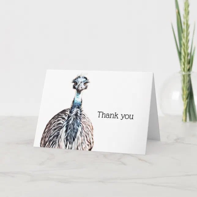 Luminous Emu Art Thank You Card | Zazzle