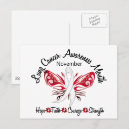 Lung Cancer Awareness Month Butterfly 3.2 Postcard | Zazzle