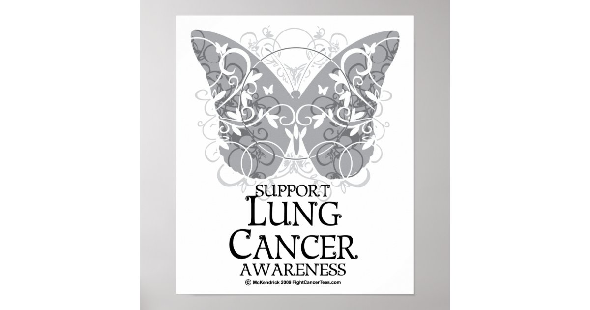 Lung Cancer Butterfly Poster | Zazzle