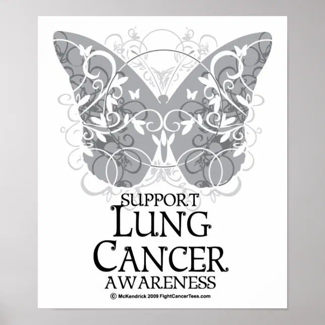 Lung Cancer Butterfly Poster | Zazzle