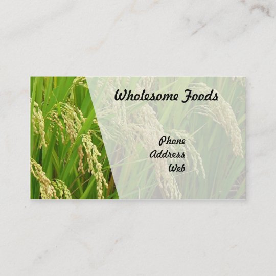 Lush Green Rice Field Ready for Harvest Business Card | Zazzle.co.uk