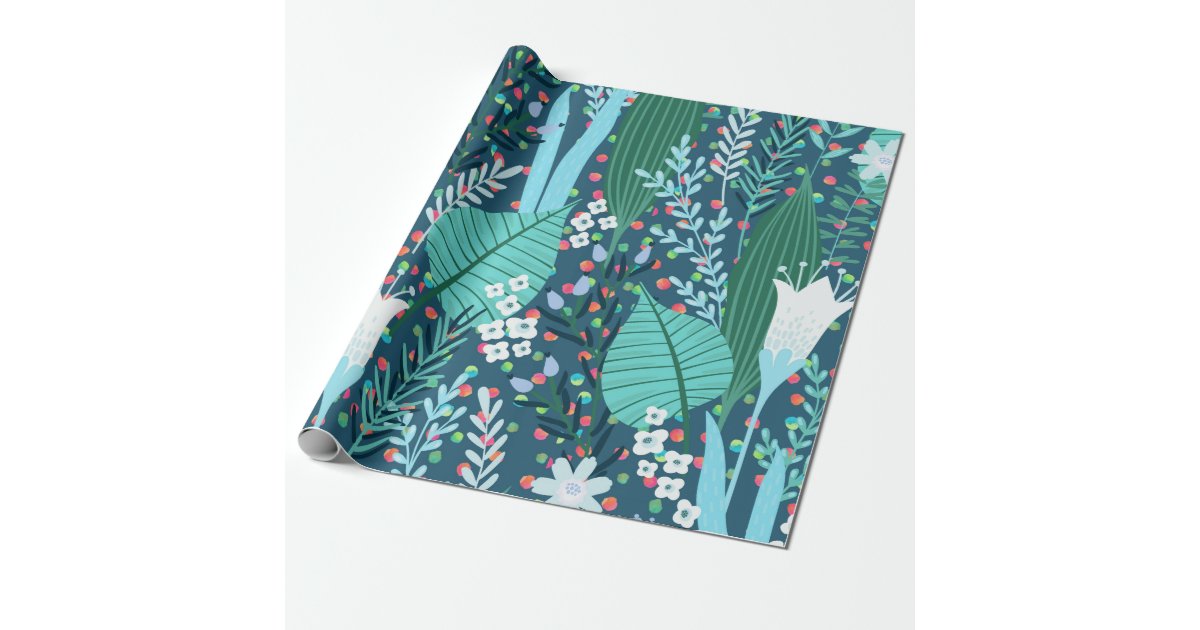 Lush Tropical Jungle Pattern Wrapping Paper | Zazzle