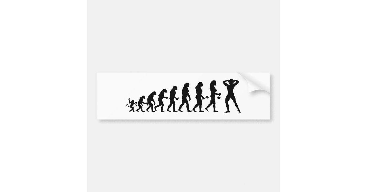Lustiger Bodybuilder Evolution Bumper Sticker | Zazzle