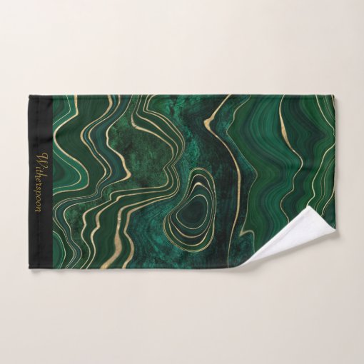 LUXURIOUS EMERALD GREEN MARBLE CUSTOM TOWEL SET | Zazzle