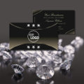 Luxury Black Whitegold Decor Diamonds and Logo Business Card | Zazzle