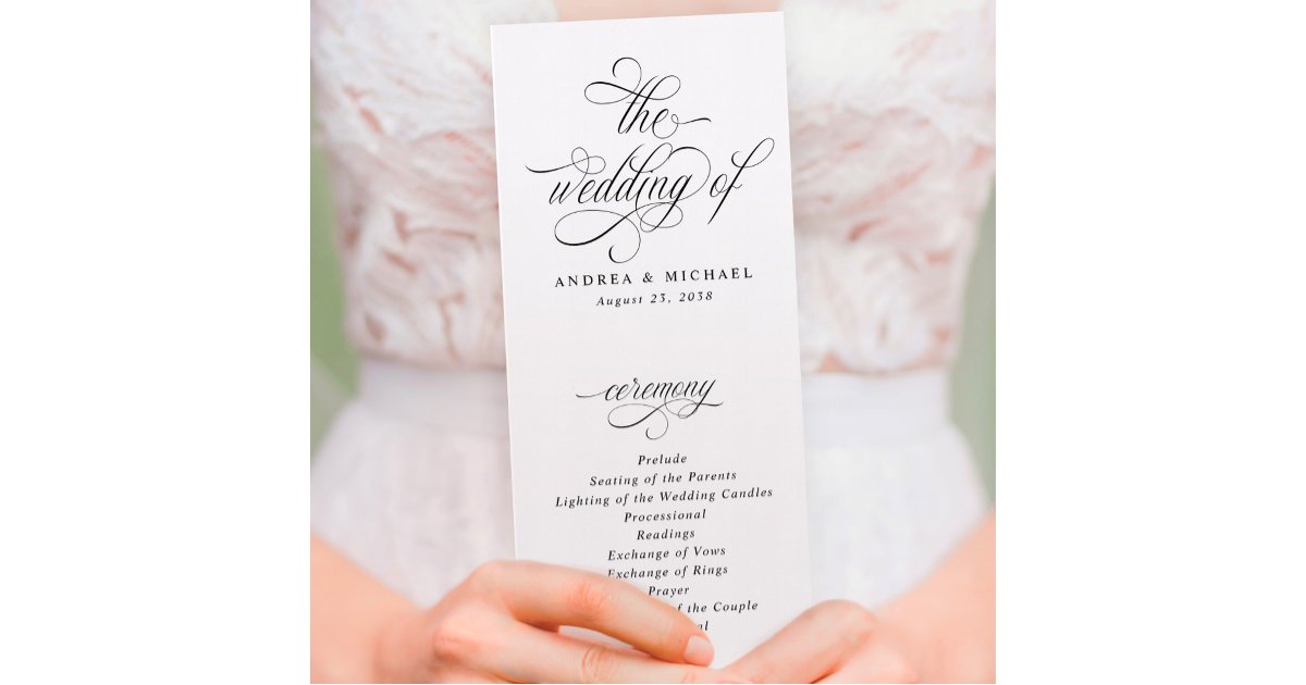 Luxury Elegant Calligraphy Wedding Program Programme | Zazzle