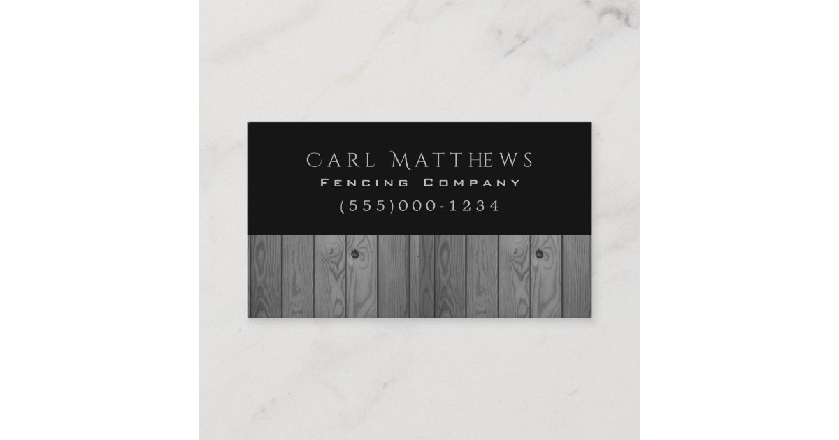 Luxury Style Wood Fence Design Fencing Company Business Card | Zazzle