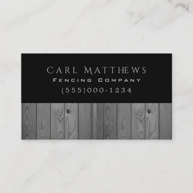 Luxury Style Wood Fence Design Fencing Company Business Card | Zazzle