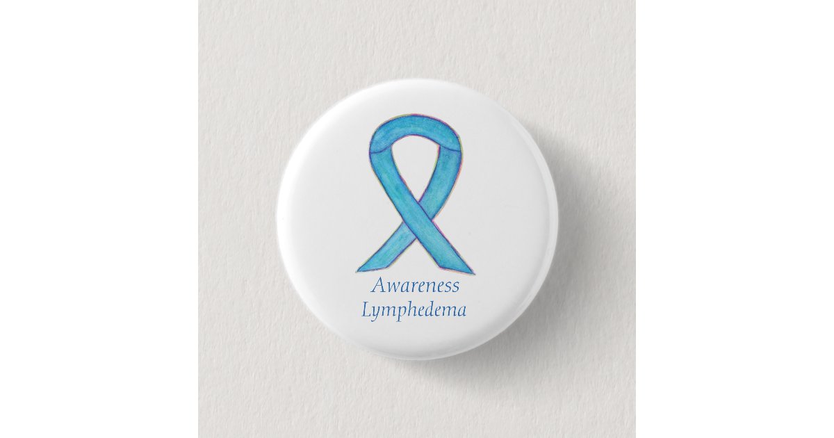 Lymphedema Awareness Ribbon Art Custom Pin | Zazzle