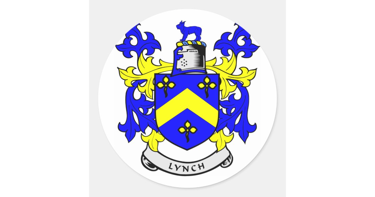 LYNCH Coat of Arms Classic Round Sticker | Zazzle